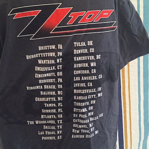 ZZ Top | Shirts | Vintage Zz Top Tour Dates Band Shirt | Poshmark